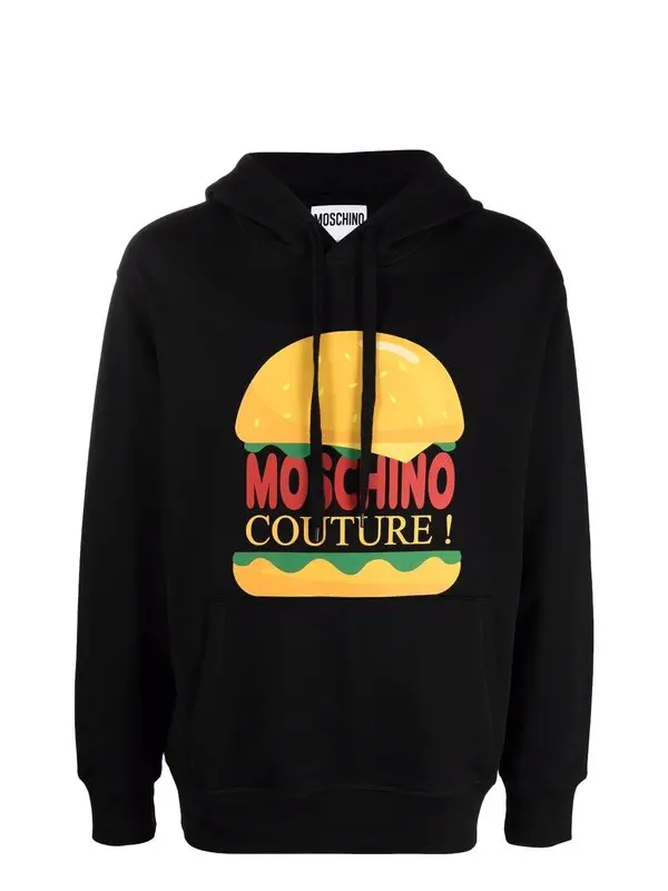 Moschino Hamburger Couture Logo Hoodie - Black