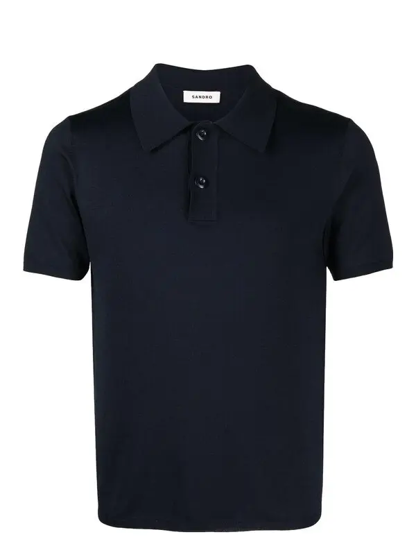 Sandro Short-sleeve Pointed-collar Polo Shirt - Blue