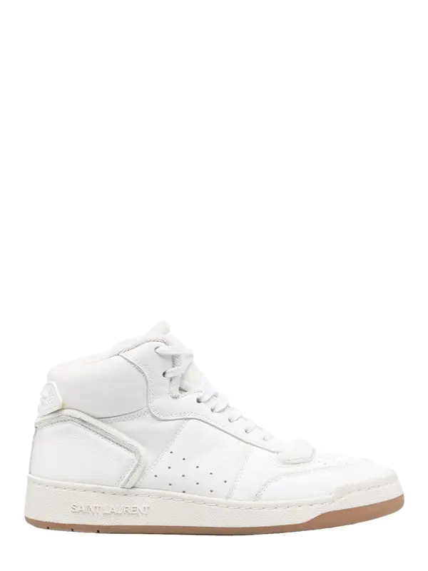 Saint Laurent Lace-up Hi-top Sneakers - White