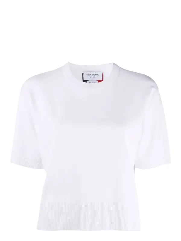 Thom Browne Rwb Intarsia-knit Top - White