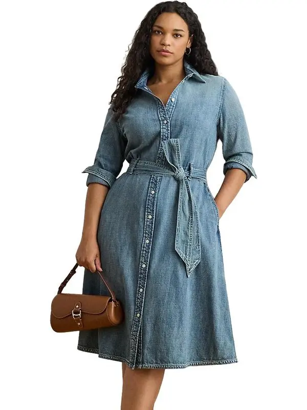 Ralph Lauren Belted Denim Shirtdress - Odwin Wash