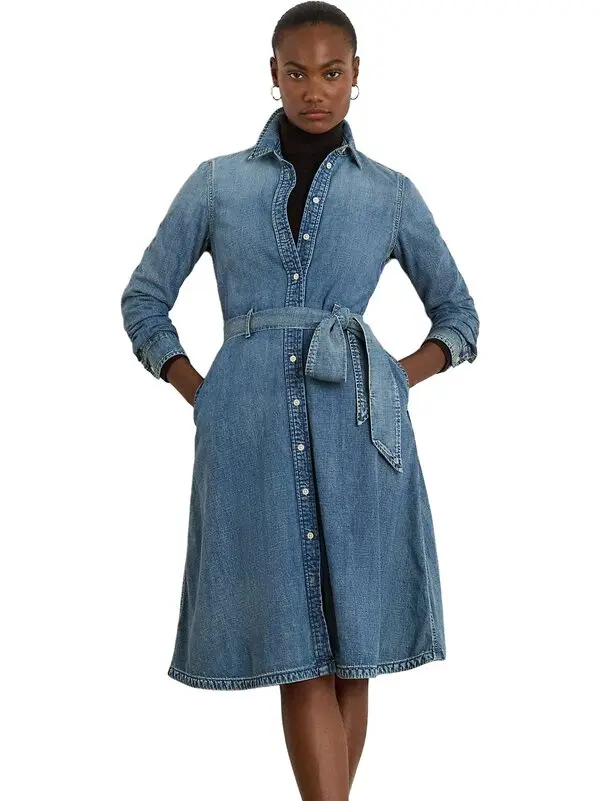 Ralph Lauren Belted Denim Shirt Dress - Odwin Wash