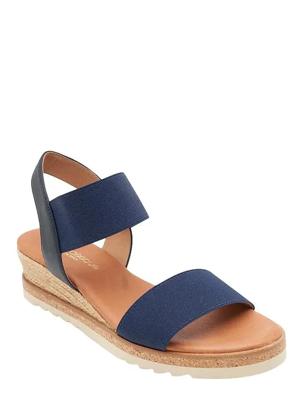 Andre Assous Neveah Wedge Heel Sandals - Navy