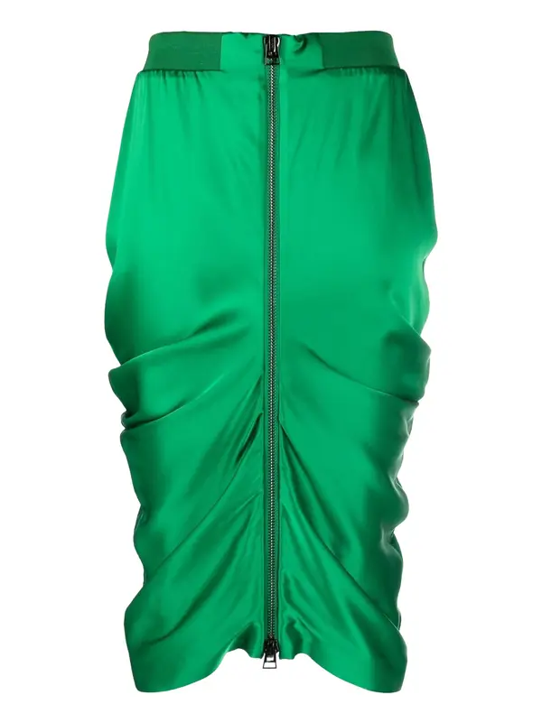 TOM FORD Zip-up Draped Pencil Skirt - Green