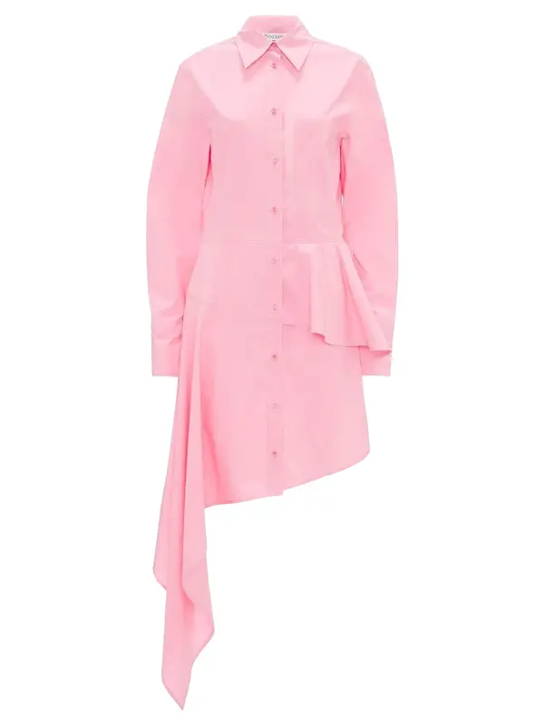 JW Anderson Asymmetric Peplum Shirt Dress - Pink