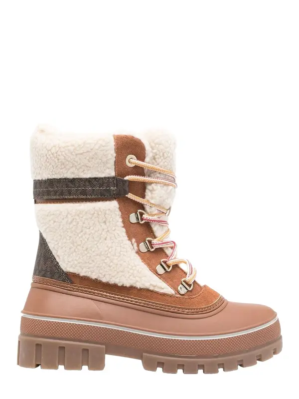 Michael Kors Ozzie Faux-shearling Trim Boots - Brown