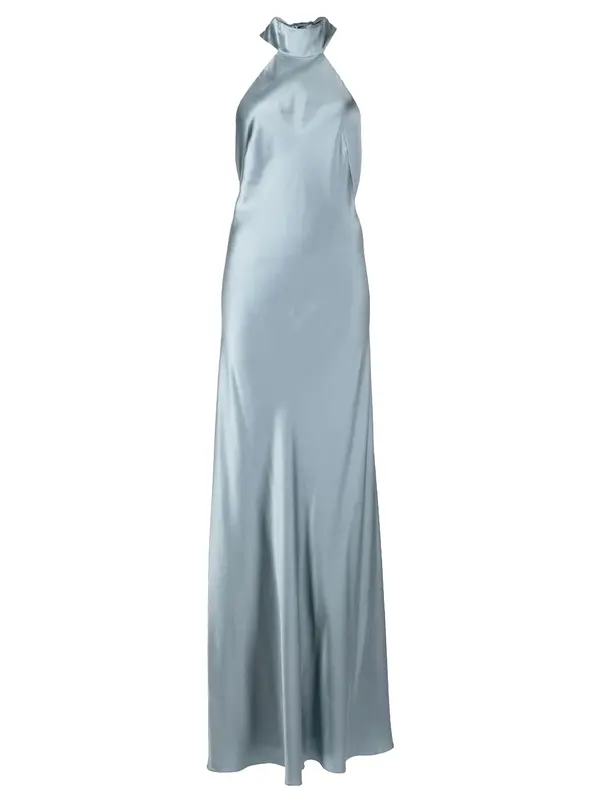 Michelle Mason Backless Gown - Blue