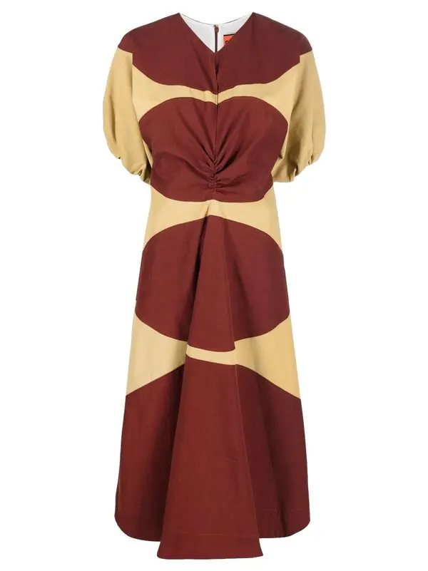 Colville Colour-block Midi Dress - Brown