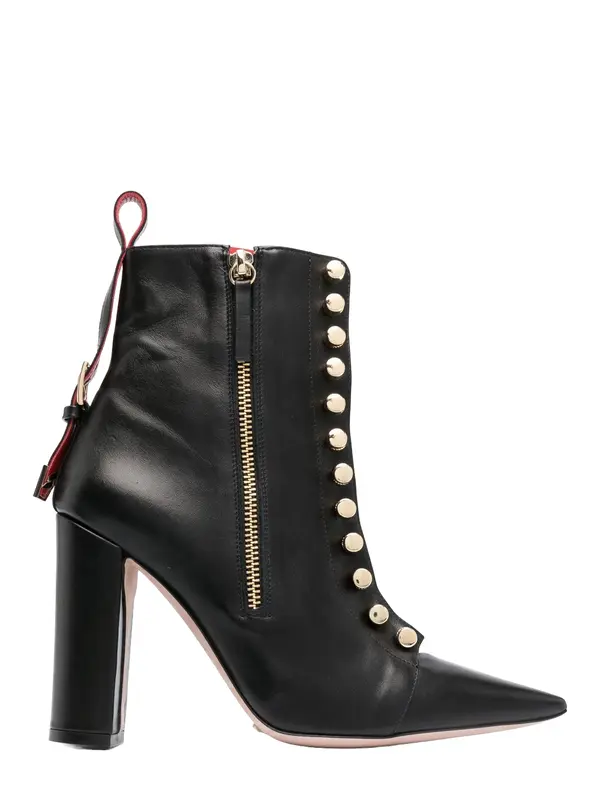 HARDOT Buckle-detail Leather Ankle Boots - Black