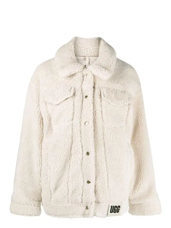 UGG Button-up Faux Shearling Jacket - Neutrals