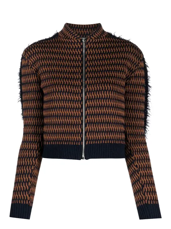 DURAZZI MILANO Patterned Jacquard Jacket - Brown