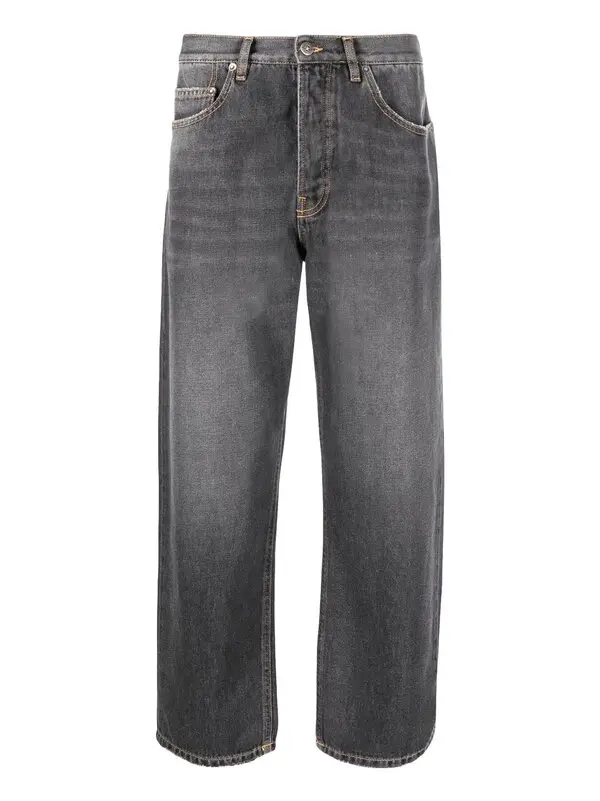 Golden Goose Washed Straight-leg Denim Jeans - Grey