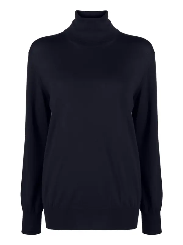 JIL SANDER Roll-neck Wool Jumper - Blue