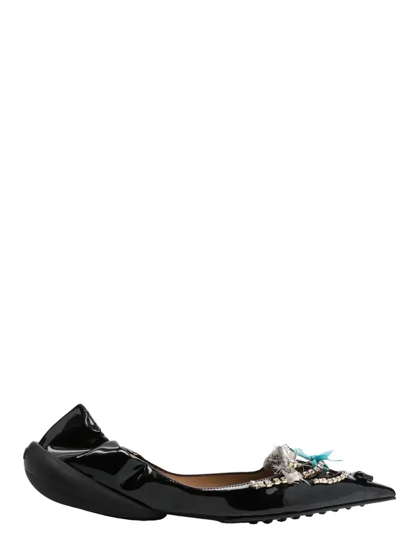 13 09 SR 20mm Crystal-embellished Ballerina Shoes - Black