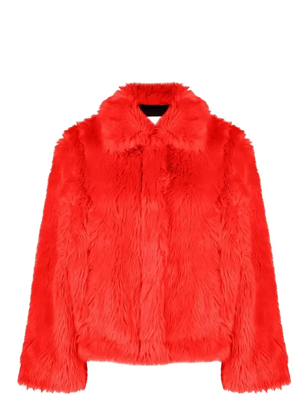 MSGM Faux-fur Jacket - Red