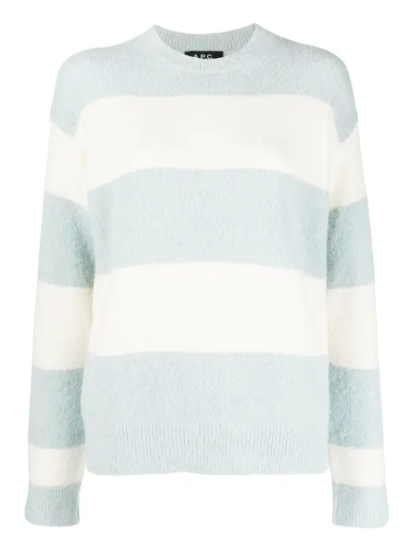 A.p.c. Alice Horizontal-stripe Knitted Jumper - Blue