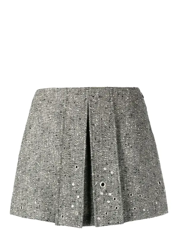 DURAZZI MILANO Rivet-detail Pleated Mini Skirt - Grey
