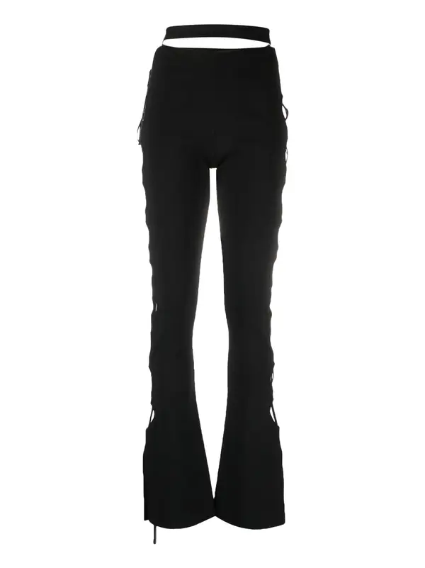 ANDREĀDAMO Cut-out Flared Trousers - Black