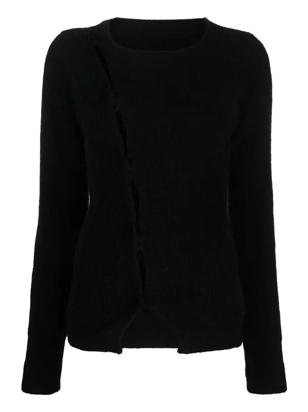 Jacquemus La Maille Pau Asymmetric Cardigan - Black