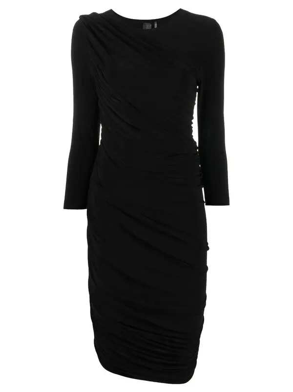 Norma Kamali Diana Ruched Midi Dress - Black