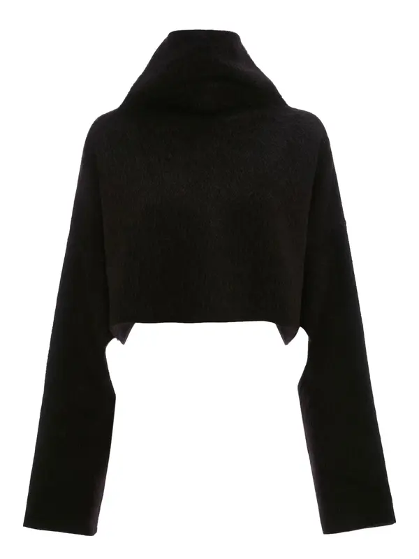 JW Anderson Cut-out Oversized Cropped Jumper - Black