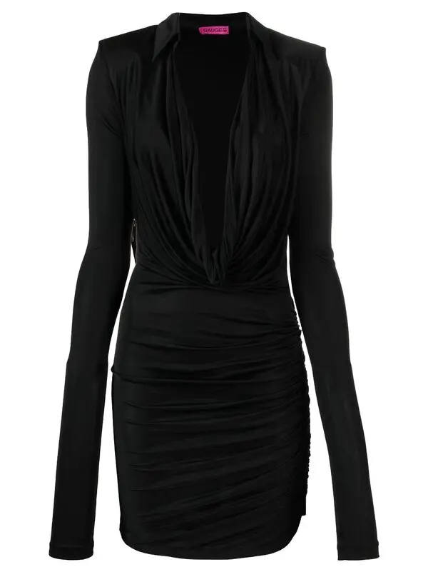 Gauge81 Utena Cowl-neck Mini Dress - Black
