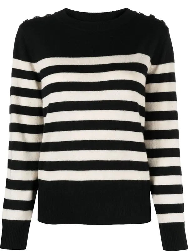 Max & Moi Cashmere Striped Jumper - Black