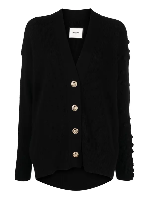 Max & Moi Cashmere V-neck Cardigan - Black