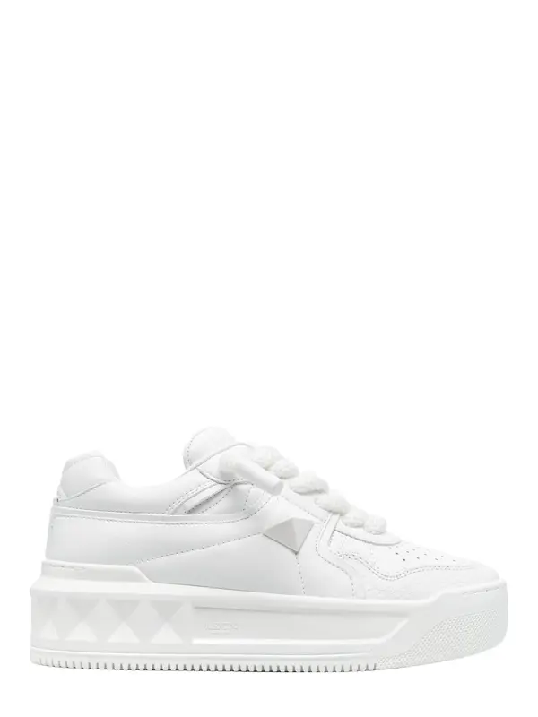 Valentino Garavani One Stud Xl Leather Sneakers - White