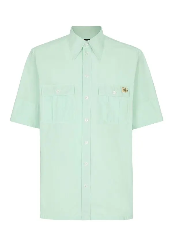 Dolce & Gabbana Logo-plaque Hawaii Shirt - Green