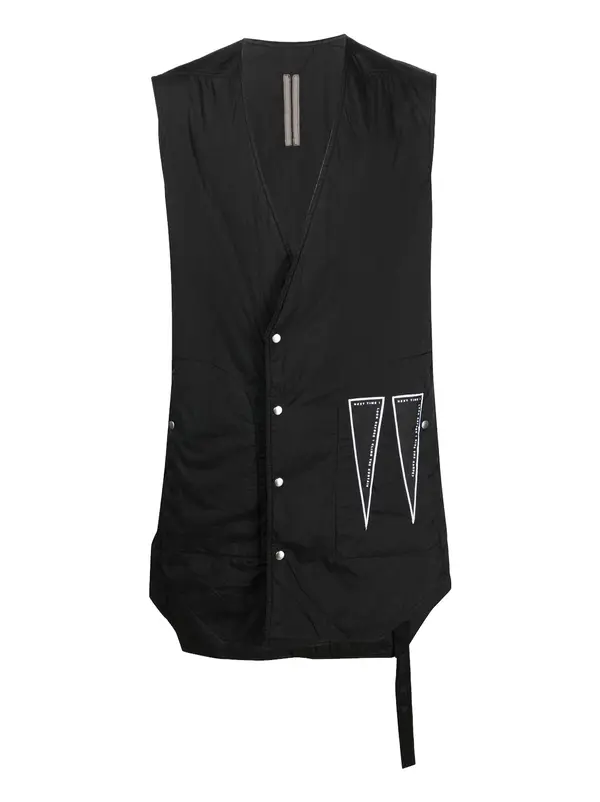 Rick Owens Logo-print Coat - Black