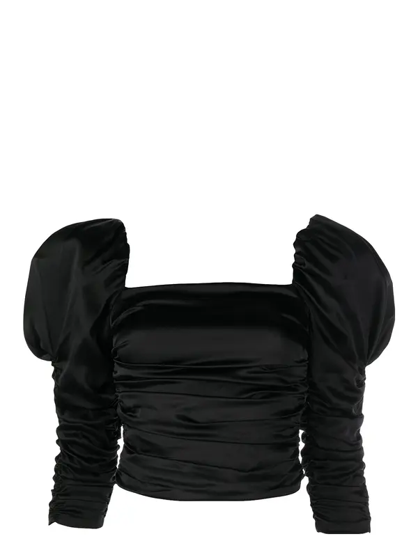 Alice + Olivia Katrice Ruched Top - Black