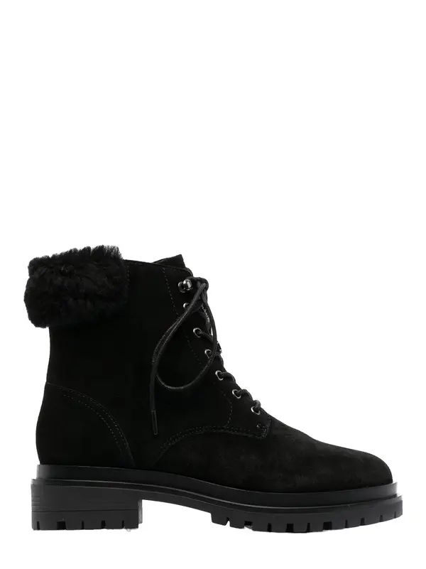 Ralph Lauren Carlee Shearling-trim Bootie - Black