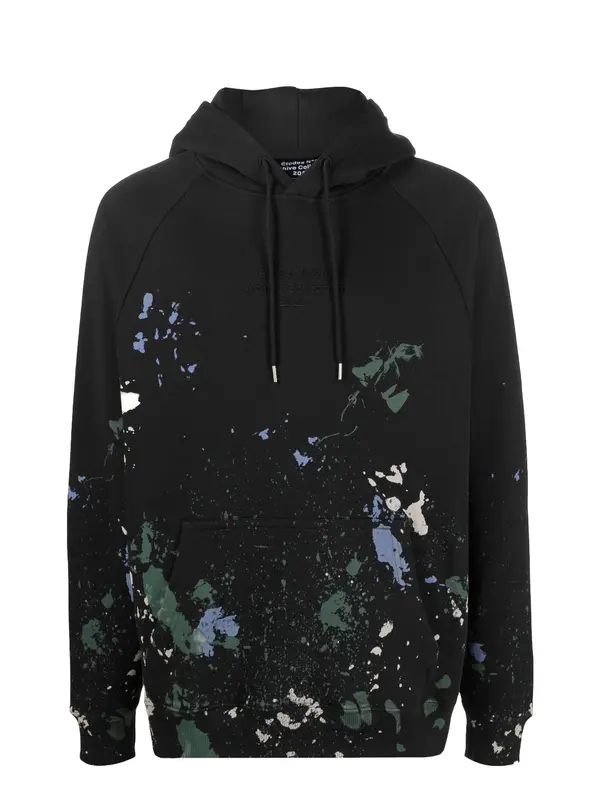 ÉTUDES STUDIO Paint-splatter Organic Cotton Hoodie - Grey