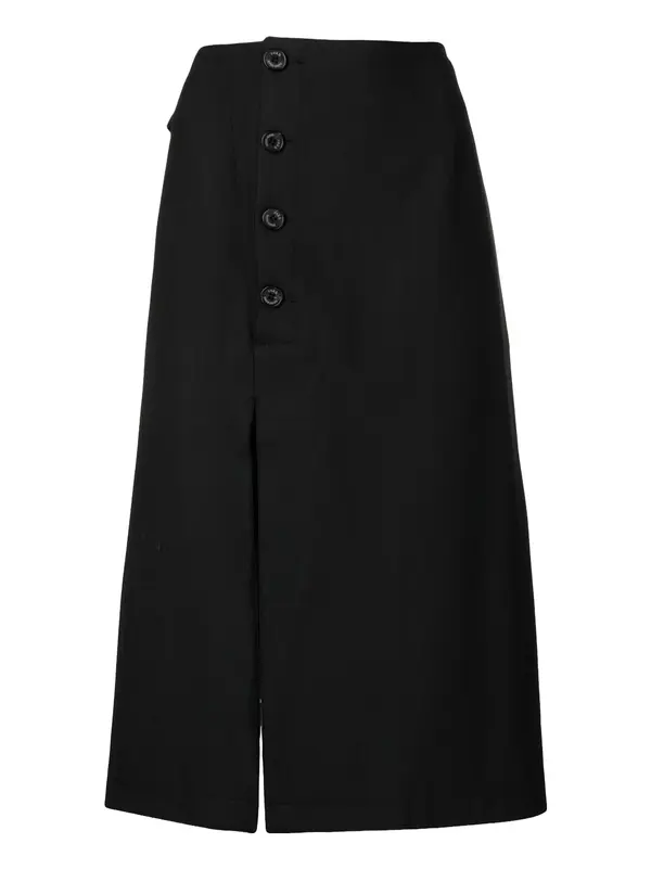 Rokh Button-detailed Midi Skirt - Black