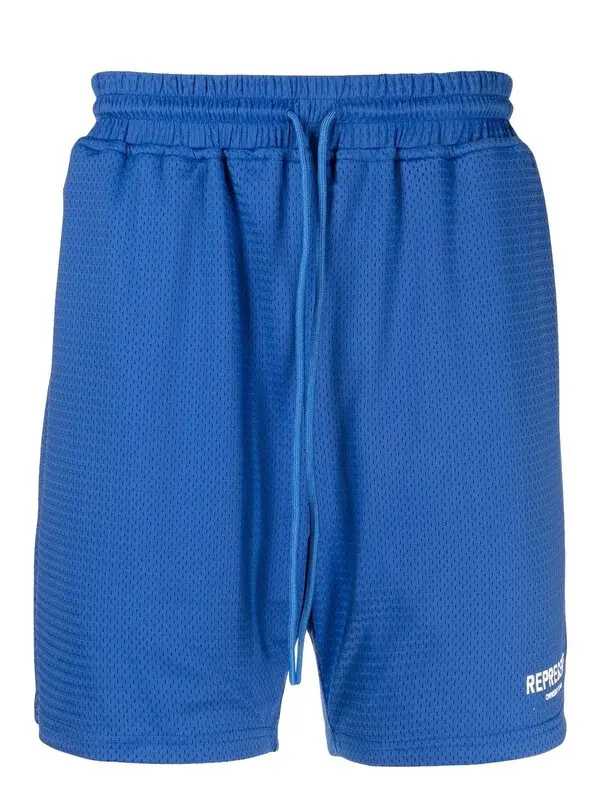 REPRESENT Logo-print Track Shorts - Blue