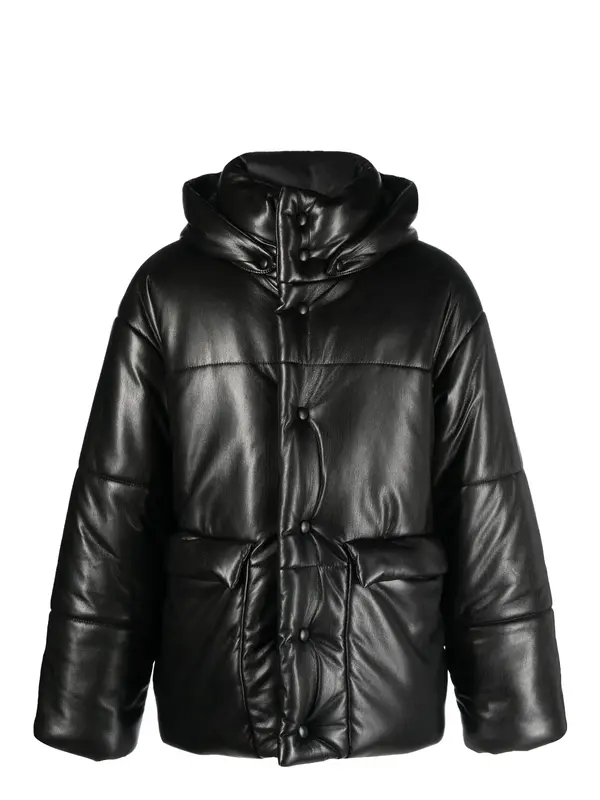 Nanushka Hide Faux-leather Puffer Jacket - Black