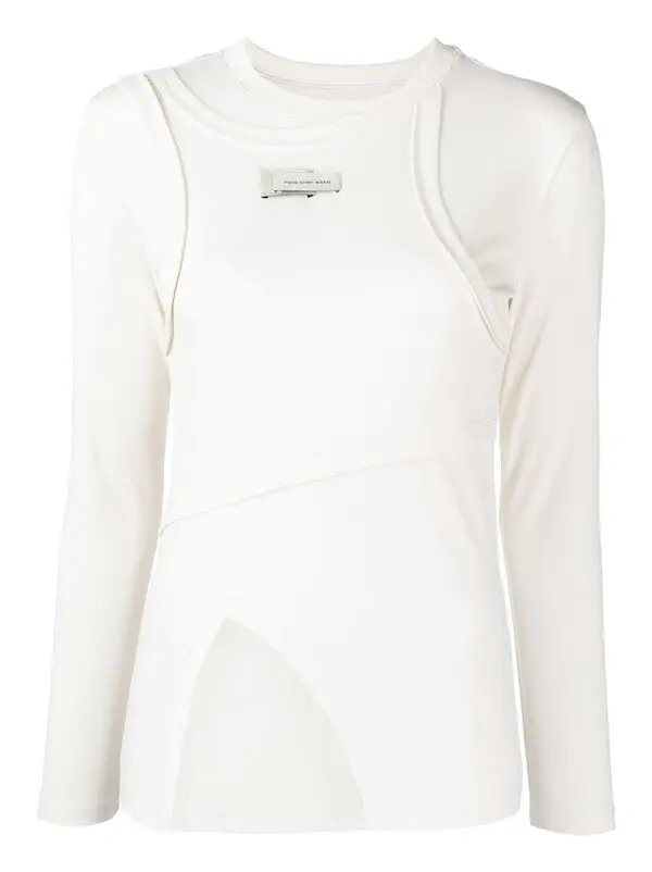 FENG CHEN WANG Fitted Crew-neck Jumper - White