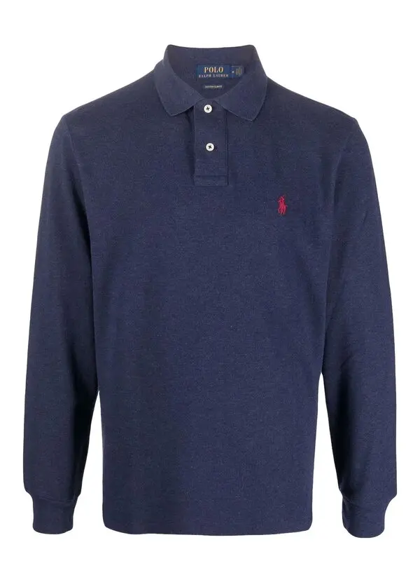 Polo Ralph Lauren Polo Pony Long-sleeved Polo Shirt - Blue