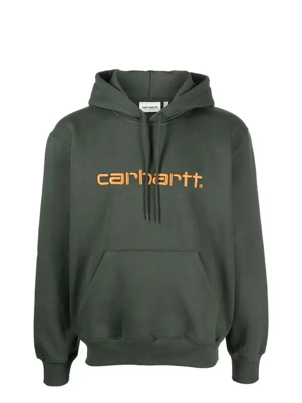 Carhartt Work In Progress Embroidered-logo Long-sleeve Hoodie - Neutrals