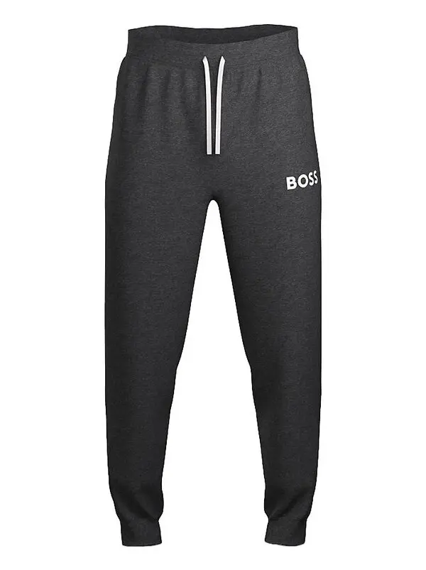 BOSS Ease Cotton Logo Print Joggers Regular Fit - Medium Grey