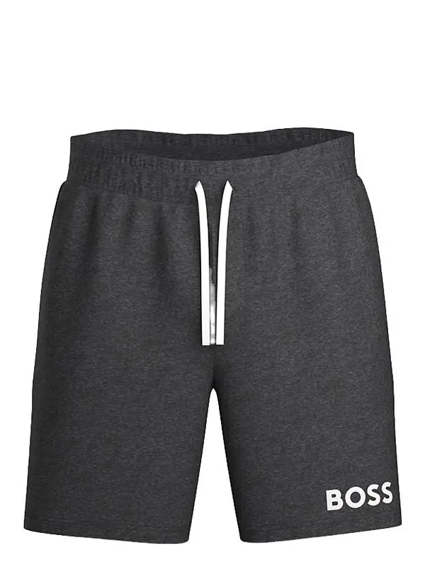 Hugo Boss Ease Cotton Logo Print Shorts - Medium Grey