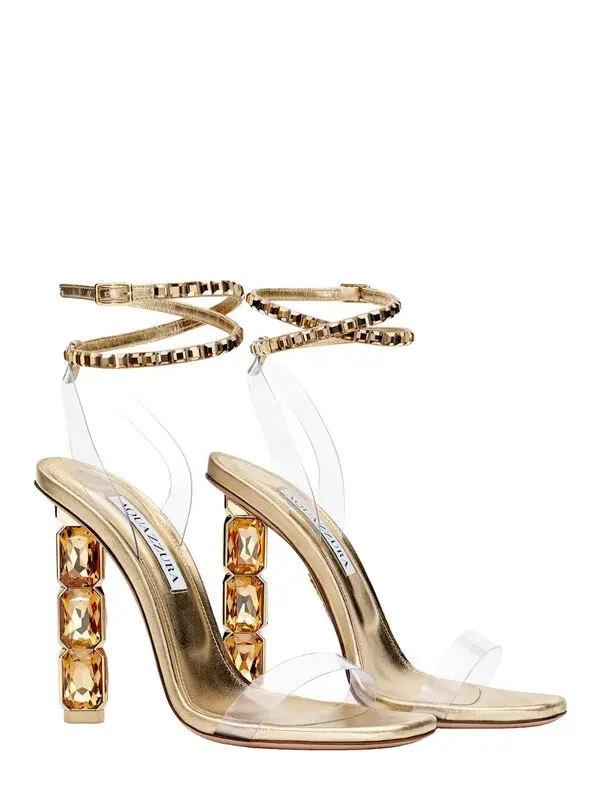 SWAROVSKI Aquazzura Aura Sandal - Gold Tone