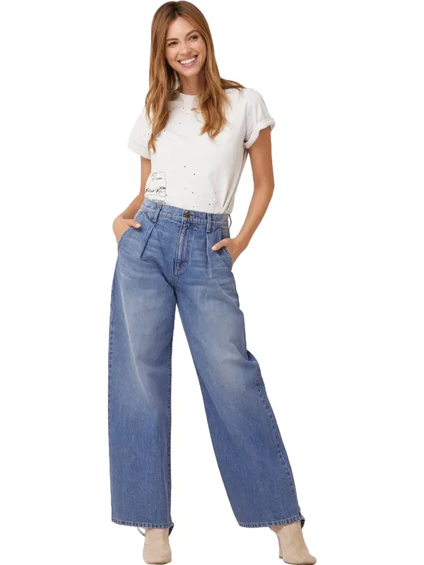 SIWY Lorna Wide Leg Jeans - Natural