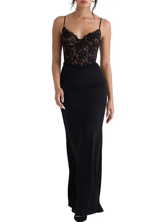 House Of Cb Cara Corset Gown - Black