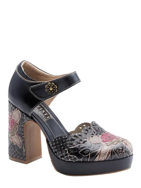 SPRING STEP SHOES Debbihary Mary Jane Platform Pump - Black Multi
