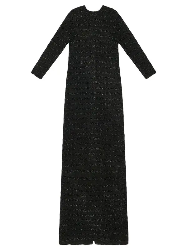 Balenciaga Tweed Maxi Dress - Black