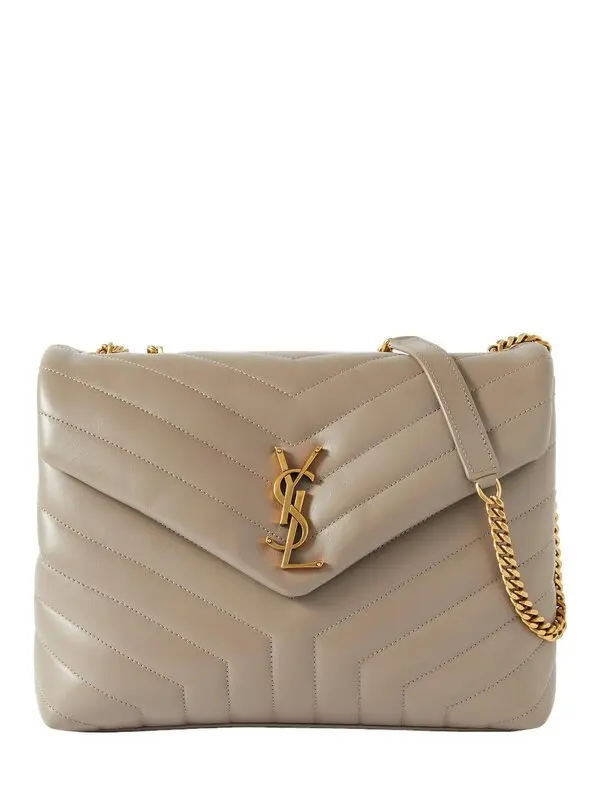 Saint Laurent Loulou Medium Shoulder Bag - Neutrals