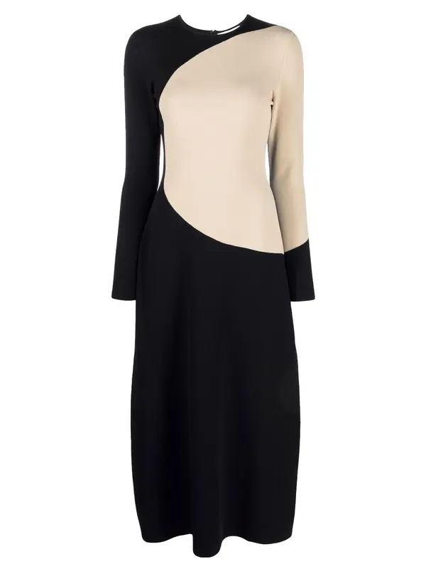 Tory Burch Colour-block Midi Dress - Black