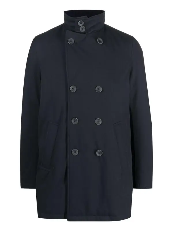 Herno Quilted Double-breasted Coat - Blue